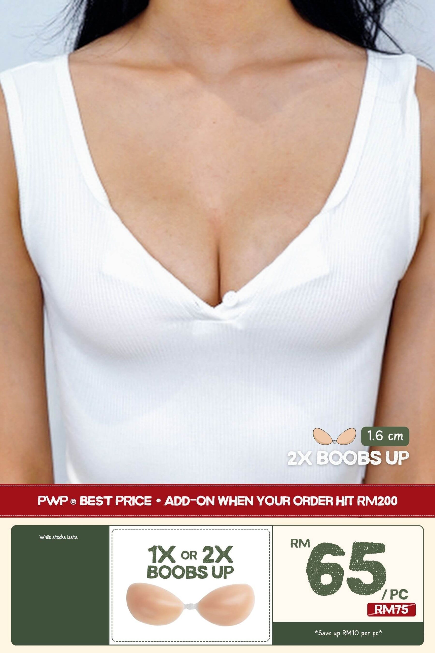 [PWP] 2X Boobs Up Nubra (1.6 cm) - Adhesive Bras (Nubra & Nipple Cover) - Adelais Official